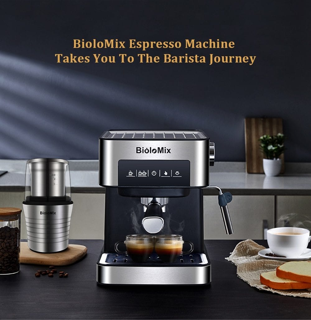 BioloMix 20 Bar Italian Type Espresso Coffee Maker Machine with Milk F ...